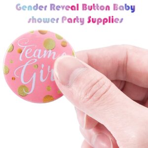 60 Pieces Gender Reveal Pins Team Girl and The Boy Button Pin Baby Shower Pink Blue Pins for Baby Shower Party Favors Gender Reveal Party Supplies, 1.5 Inches