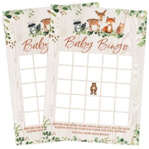 Printed Party Woodland Baby Shower Game - Baby Bingo, Set of 50