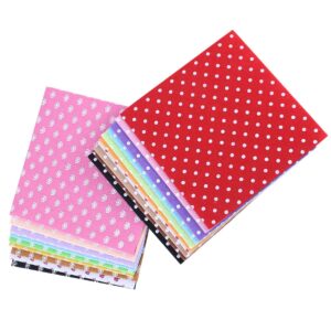 20pcs 15x15 cm Felt Fabric Sheet Dot Printed Felt Pack Squares Nonwoven Patchwork for DIY Kids Crafting Sewing