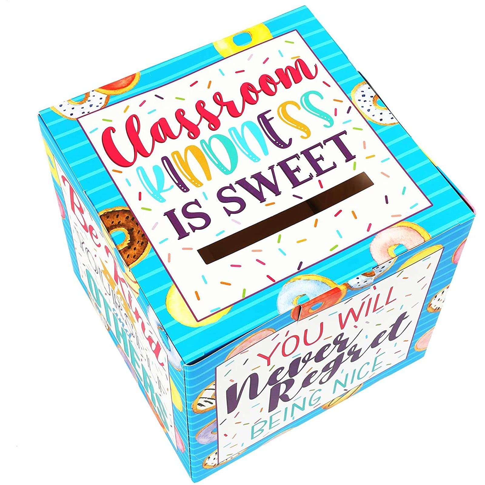 Classroom Kindness Cards and Ballot Box for Elementary Students (8x8 in, 50 Cards)