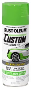 rust-oleum 323349 automotive custom lacquer spray paint, 11 oz, gloss neon green