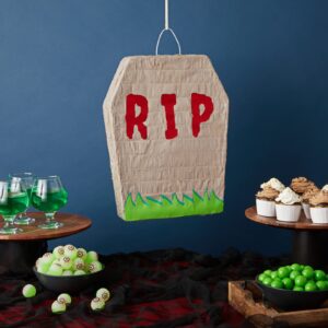 Graveyard Tombstone RIP Pinata for Halloween Party Supplies Decorations (17 x 13 x 3 in)