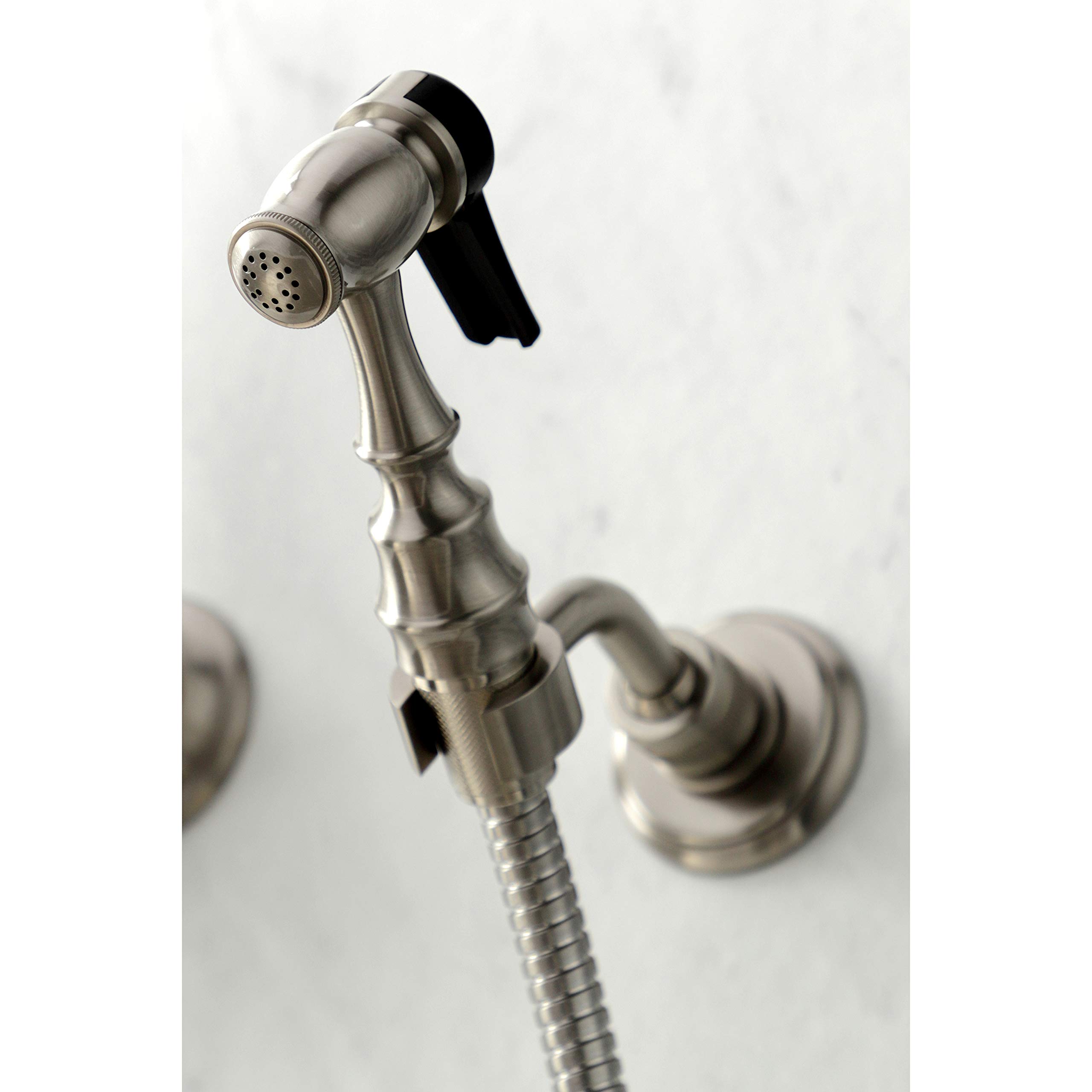 Kingston Brass KS1268PKLBS Duchess Bridge Kitchen Faucet, Brushed Nickel