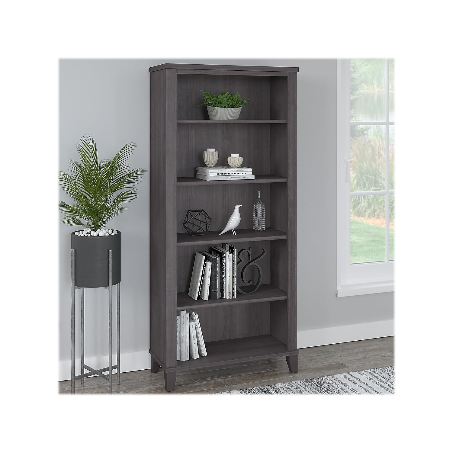 Bush WC81565 Somerset 5-Shelf 65-Inch H Bookcase, Storm Gray