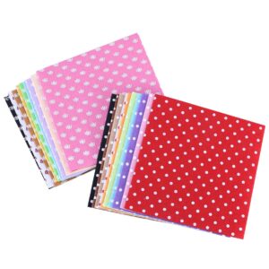 20pcs 15x15 cm felt fabric sheet dot printed felt pack squares nonwoven patchwork for diy kids crafting sewing