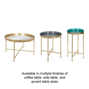 Kate and Laurel Celia Side Tables, Set of 2, Gold and White, Decorative Modern Glam End Table