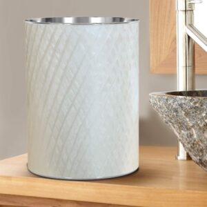 nu steel Almere Enamel Decorative Stainless Steel Small Trash Can Wastebasket, Garbage Container Bin for Bathrooms, Powder Rooms, Kitchens, Home Offices - Enamel