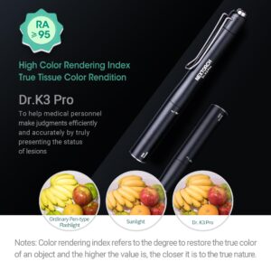 NEXTORCH Medical LED Pen Light with Pupil Gauge Nurse Penlight for Doctor Nurse Stethoscope Healthcare Nursing School Students Light Medical Equipment (Rechargeable) DR K3 PRO