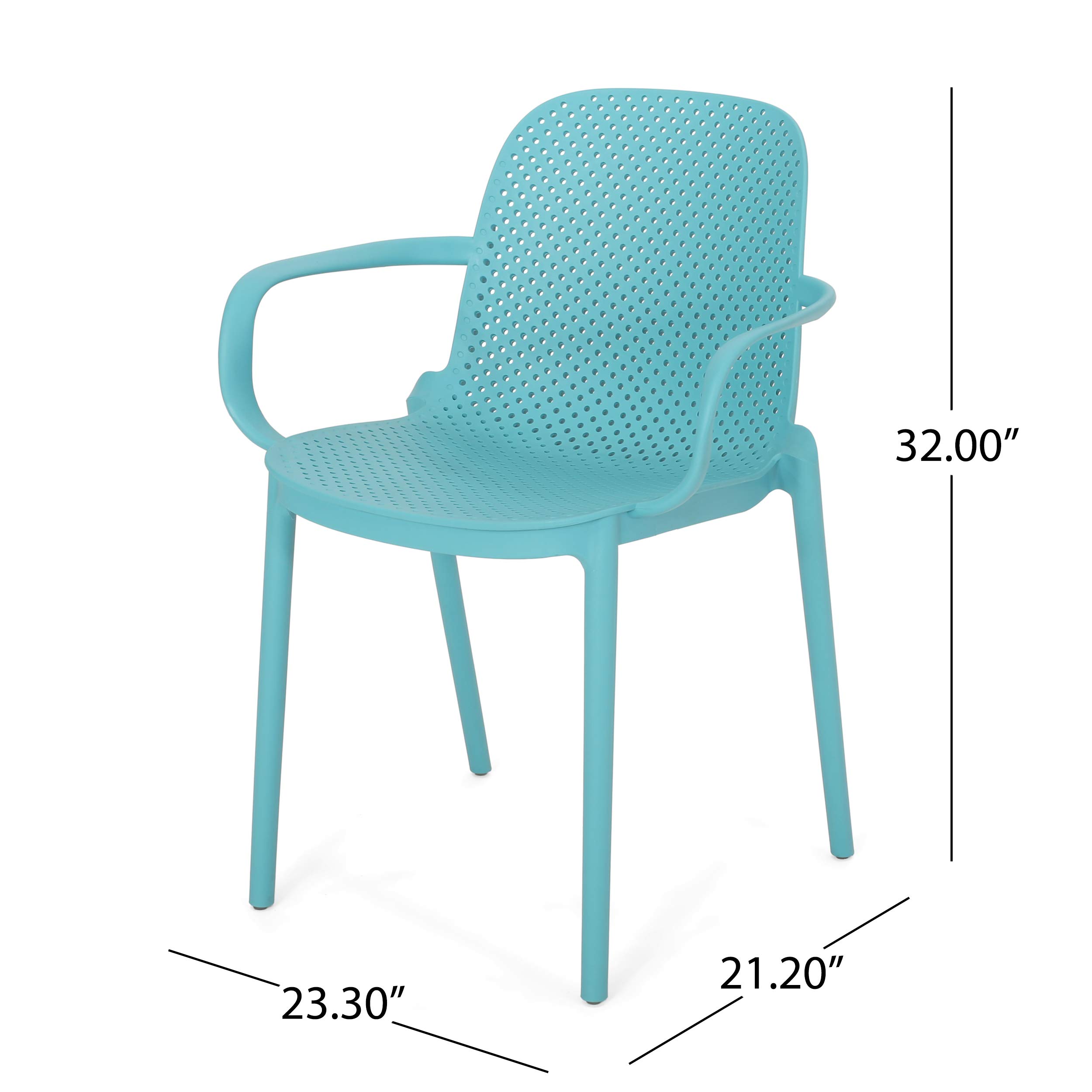 Christopher Knight Home Yanira Outdoor Dining Chair (Set of 2), Teal