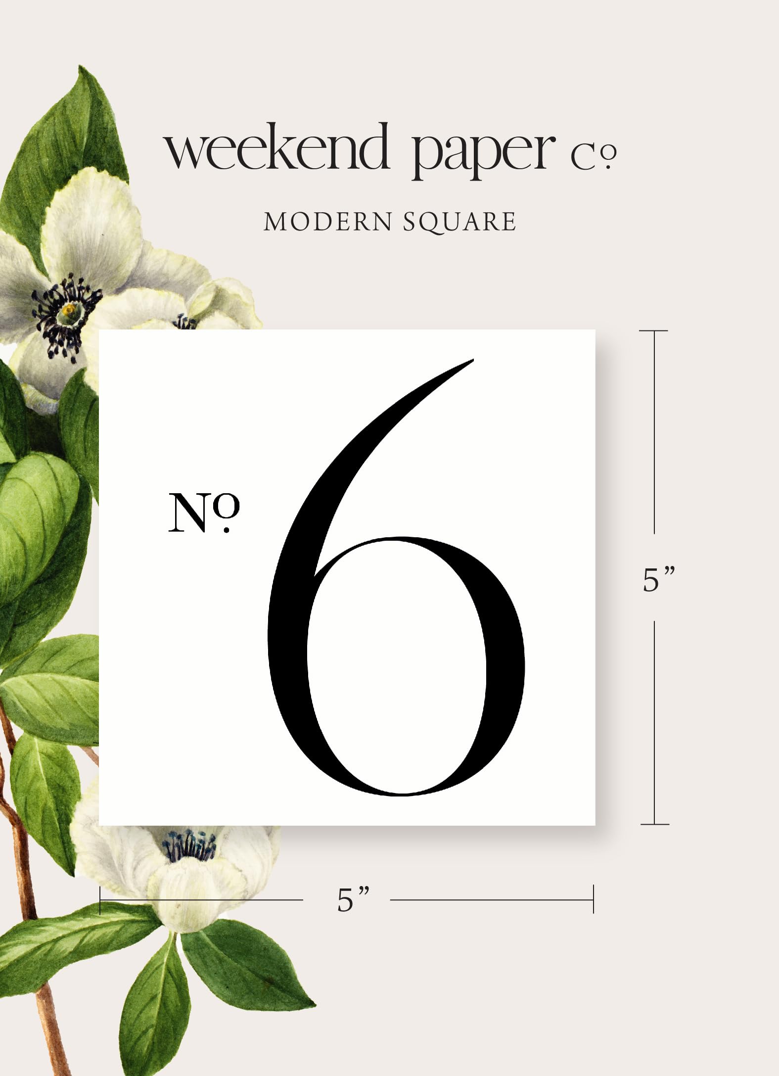 Weekend Paper Co. Modern Square Table Numbers, Single Sided 5x5 Modern Design, Black Matte Ink, Numbers 1-25 Plus 3 Bonus Signs for Your Wedding, Reception, Anniversary, or Any Celebration!