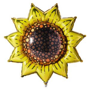 Sunflower Sunshine Happy Birthday Balloons - Set Of 3 Sun Shaped Party Balloon Decorations For A Sunflower Theme Baloon Bouquet Centerpiece Backdrop Decor