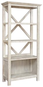 signature design by ashley carynhurst rustic farmhouse 75" bookcase with 4 shelves, white