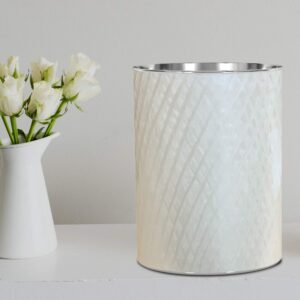 nu steel Almere Enamel Decorative Stainless Steel Small Trash Can Wastebasket, Garbage Container Bin for Bathrooms, Powder Rooms, Kitchens, Home Offices - Enamel