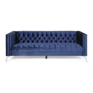 christopher knight home hillel sofas, midnight blue, silver