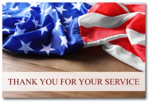 small world greetings american flag thank you for your service cards 24 count - blank inside with white envelopes - patriotic - veteran's day - military - a2 size (5.5" x 4.25")