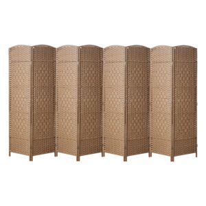 Cocosica 8 Panel Room Divider,6Ft Folding Privacy Screen,Tall - Extra Wide Foldable Panel Partition Wall Divider with Diamond Double-Weaved Hand-Woven Design Room Screen Divider