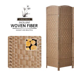 Cocosica 8 Panel Room Divider,6Ft Folding Privacy Screen,Tall - Extra Wide Foldable Panel Partition Wall Divider with Diamond Double-Weaved Hand-Woven Design Room Screen Divider