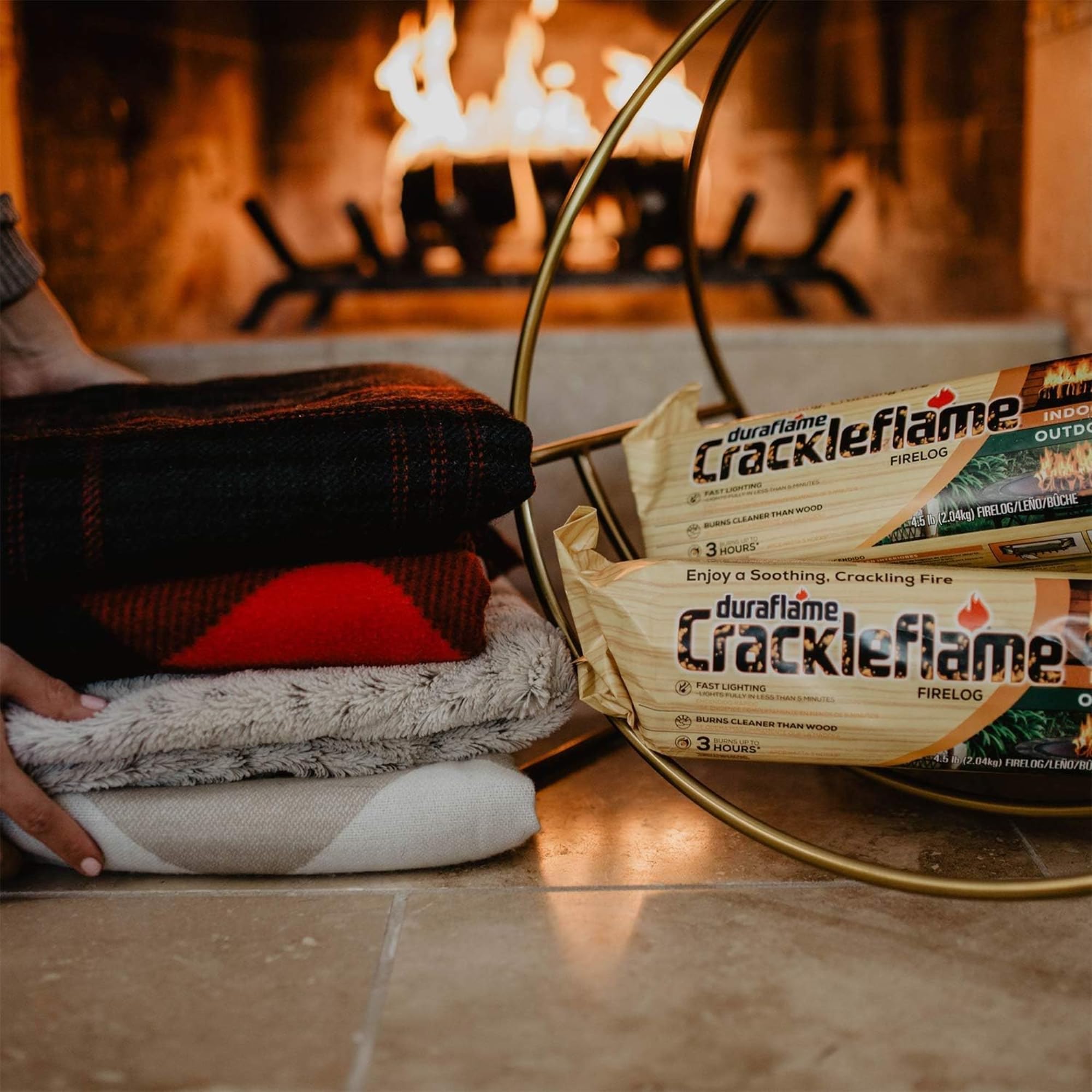 Crackleflame Fireplace Logs - 4.5 lb, 4 Pack