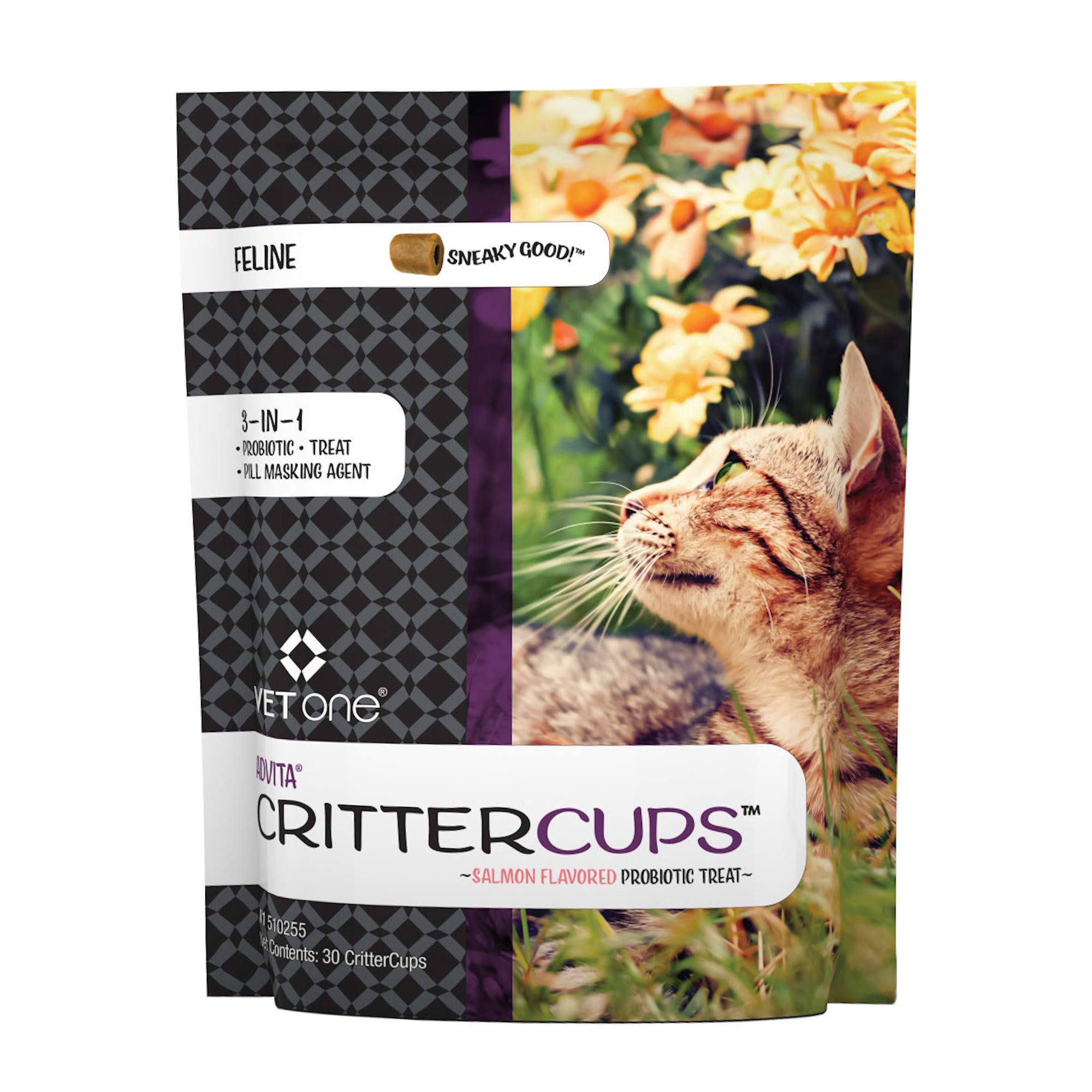 VetOne Advita CritterCups 3 in 1 Probiotic Treats for Cats 30 Count, 313985017131