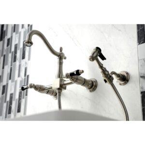 Kingston Brass KS1268PKLBS Duchess Bridge Kitchen Faucet, Brushed Nickel