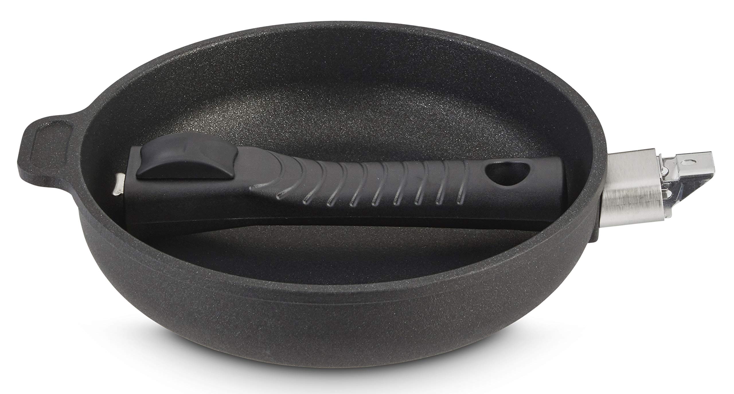 Ozeri Professional Series Hand Cast Ceramic Fry Pan with Removable Handle, 100% Made in Germany and Free of GenX, PFBS, Bisphenols, APEO, PFOS, PFOA, NMP and NEP