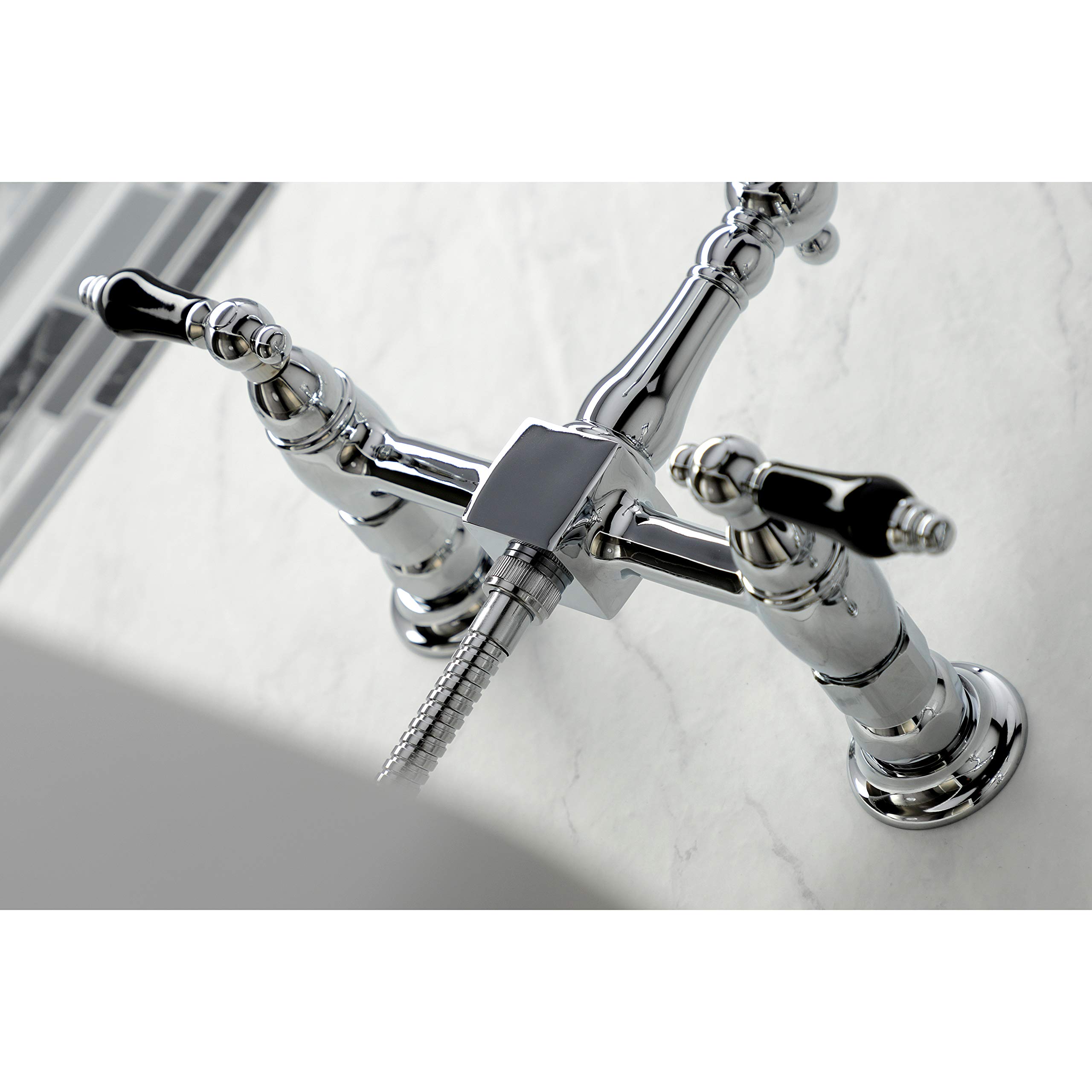 Kingston Brass KS1261PKLBS Duchess Bridge Kitchen Faucet, Polished Chrome