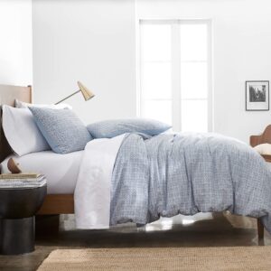 simply put duvet cover set- 100% cotton ultra soft percale premium quality bedding- king size blue