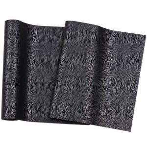 RAGAN Solid Color Faux Leather Sheets( 7.8 "X 53" ), Leather Fabric is Perfect for Leather Earrings and DIY Projects (Black)