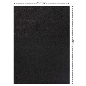 RAGAN Solid Color Faux Leather Sheets( 7.8 "X 53" ), Leather Fabric is Perfect for Leather Earrings and DIY Projects (Black)