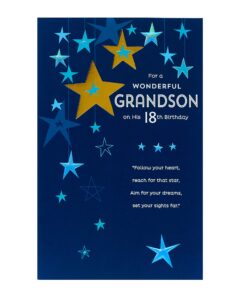 uk greetings 18th birthday card for grandson - sentimental design