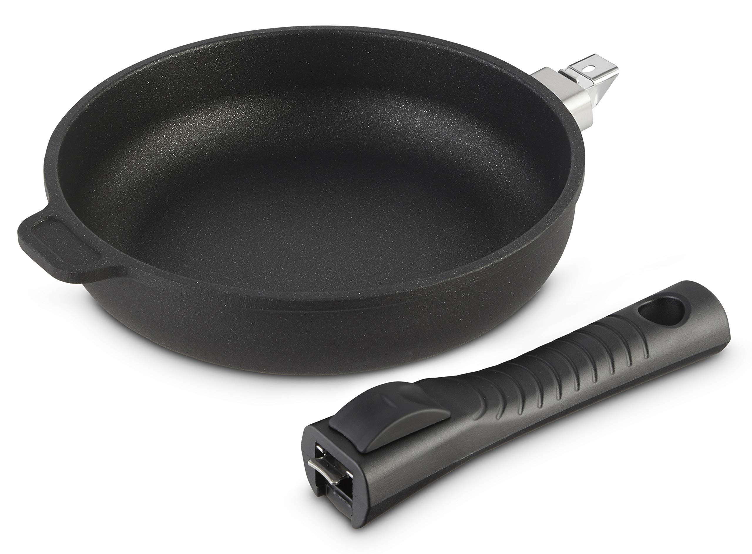 Ozeri Professional Series Hand Cast Ceramic Fry Pan with Removable Handle, 100% Made in Germany and Free of GenX, PFBS, Bisphenols, APEO, PFOS, PFOA, NMP and NEP