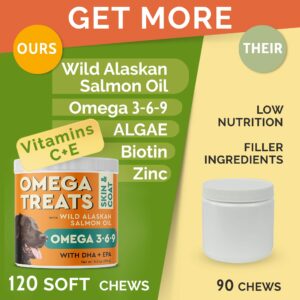 PawfectCHEW Fish Oil Omega 3 for Dogs - Allergy Relief - Joint Health - Itch Relief, Shedding - Skin and Coat Supplement - Alaskan Salmon Oil Chews - Omega 3 6 9 - EPA & DHA Fatty Acids