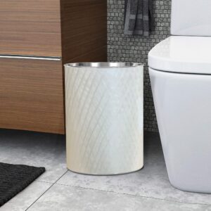 nu steel Almere Enamel Decorative Stainless Steel Small Trash Can Wastebasket, Garbage Container Bin for Bathrooms, Powder Rooms, Kitchens, Home Offices - Enamel