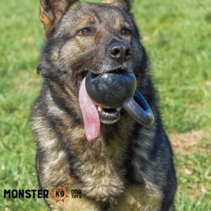 Monster K9 Ultra Durable Kettlebell Dog Toy - Medium & Large Breed - for Super Aggressive Power Chewers - Tough & Strong, Extreme Heavy Duty Natural Rubber - Fetch, Tug, & Chew - 6" H x 3" Dia.