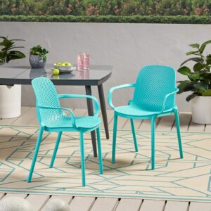 Christopher Knight Home Yanira Outdoor Dining Chair (Set of 2), Teal