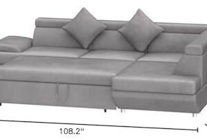 Sofa Bed Sectional Sofa Futon Sofa Bed Sleeper Sofa for Living Room Furniture Set Modern Sofa Set Corner Sofa Upholstered Contemporary Fabric