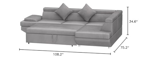 Sofa Bed Sectional Sofa Futon Sofa Bed Sleeper Sofa for Living Room Furniture Set Modern Sofa Set Corner Sofa Upholstered Contemporary Fabric