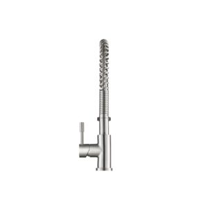 Isenberg K.1200SS Caso - Semi-Professional Dual Spray Stainless Steel Kitchen Faucet with Pull Out - Stainless Steel