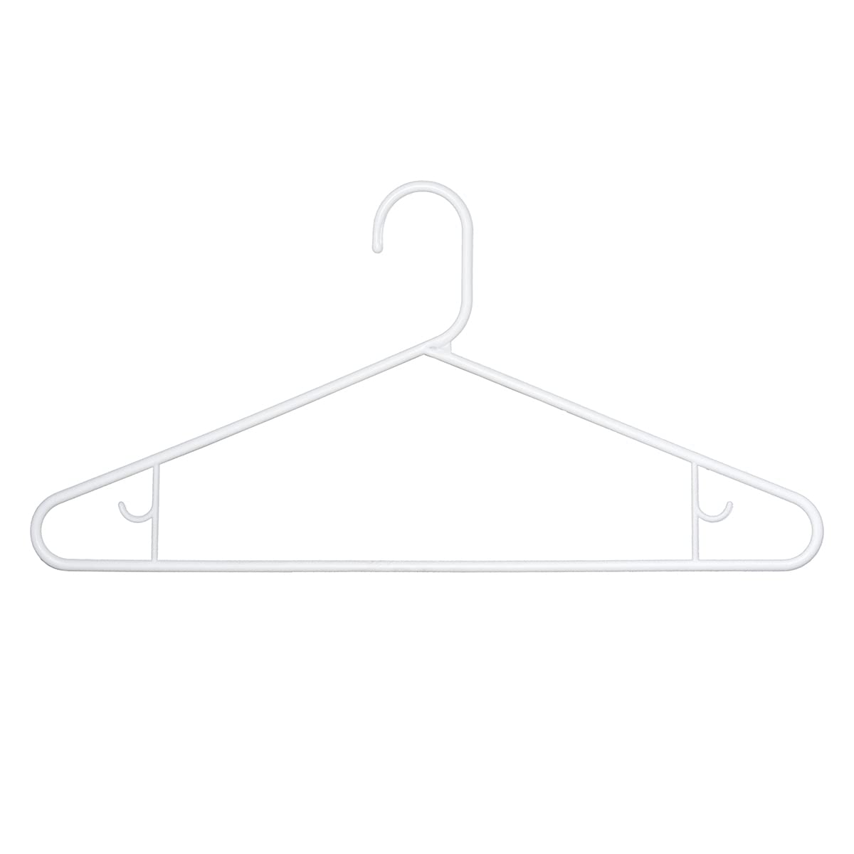 Clorox White Plastic Clothes Hangers – 10 Pack | Ideal for Everyday Standard Use | Two Accessory Hooks | Value Set