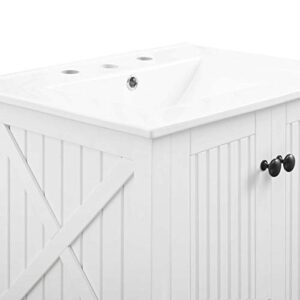 Modway Steam Bathroom Vanity Cabinet, 24" with White Sink