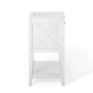 Modway Steam Bathroom Vanity Cabinet, 24" with White Sink