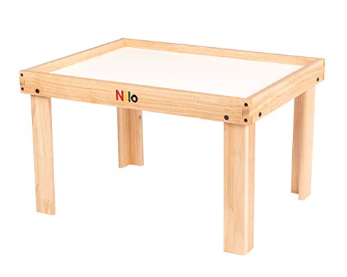 NILO Kids Activity Table Set with 2 Compatible with/Replacement for Detachable Double-Sided Baseplates/Boards/Mats Lego Duplo (N34 Play Table Without Holes, 24x32x20 and 2X Blue Base Plates 12x32)