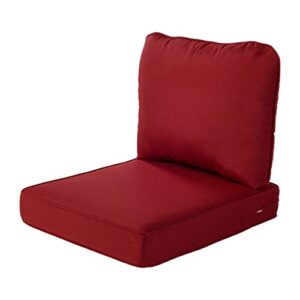 quality outdoor living all- weather patio chair deep seat and back cushion, 24x24, red 4 sq ft