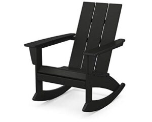 polywood® modern adirondack rocking chair, black