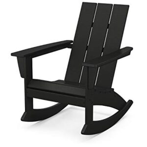 POLYWOOD® Modern Adirondack Rocking Chair, Black