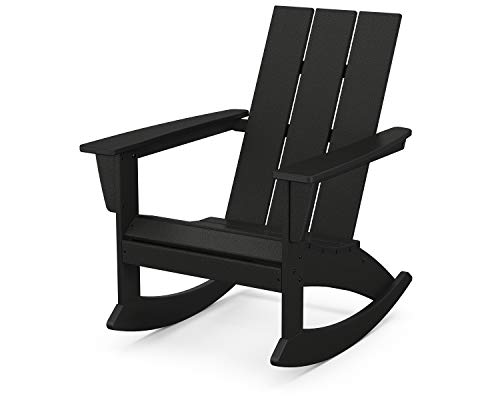 POLYWOOD® Modern Adirondack Rocking Chair, Black