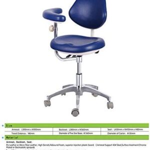 OUBO Brand PU Dark Blue (#4) Medical Dentist's Mobile Chair Doctor and Nurse's Stools with Backrest Armrest