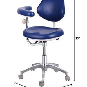 OUBO Brand PU Dark Blue (#4) Medical Dentist's Mobile Chair Doctor and Nurse's Stools with Backrest Armrest