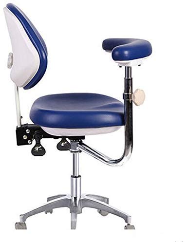 OUBO Brand PU Dark Blue (#4) Medical Dentist's Mobile Chair Doctor and Nurse's Stools with Backrest Armrest