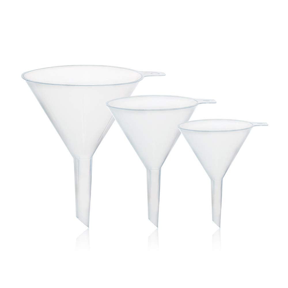 Labvida 3 Assorted Szie Plastic Analytical Funnel Set, Φ100/120/150mm, Autoclavable PP Material, LVP001